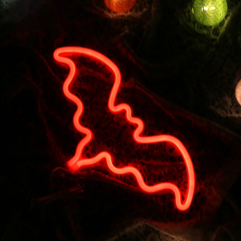 White Bat Shaped USB Night Lighting Contemporary Plastic Battery LED ...