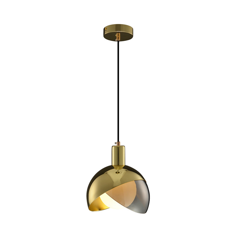 Split Dome Drop Lamp Modernist Metal 1 Light Pendant Lighting Fixture ...