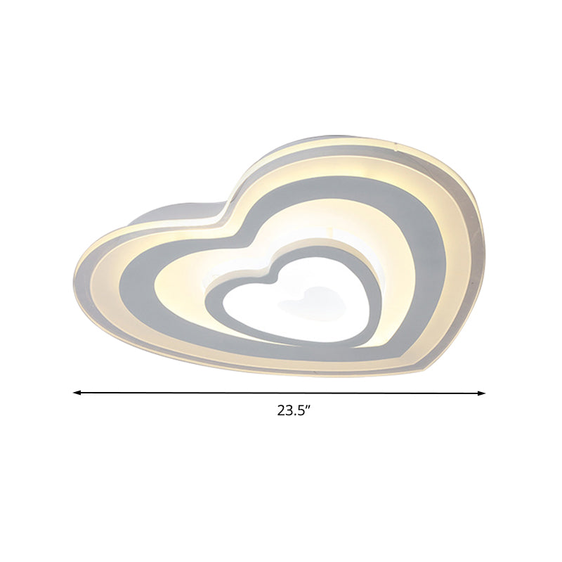 Contemporary Loving-Heart Ceiling Light Acrylic LED Ceiling Lamp in ...