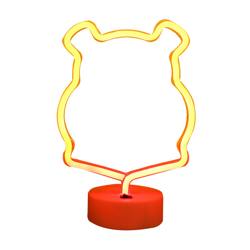 Animal Kids Bedroom Night Light Plastic Battery LED Creative Nightstand ...