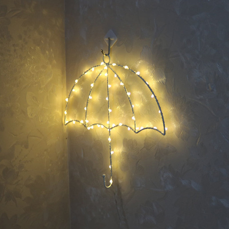 Wire Frame Metal Wall Lamp Contemporary LED White Nightstand Lighting ...