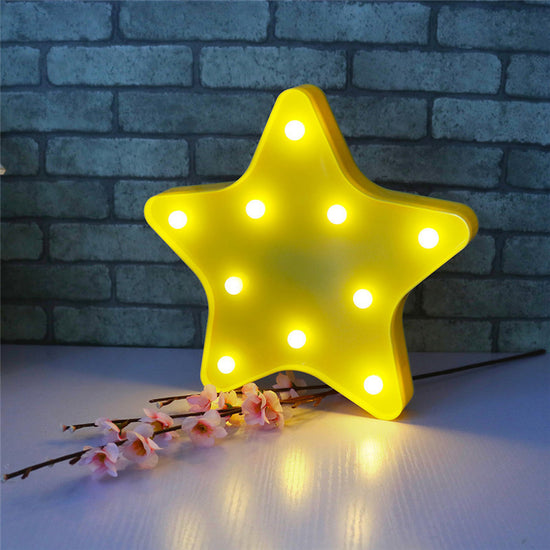 Star Night Stand Light Modern Plastic Battery Operated LED Wall Night ...