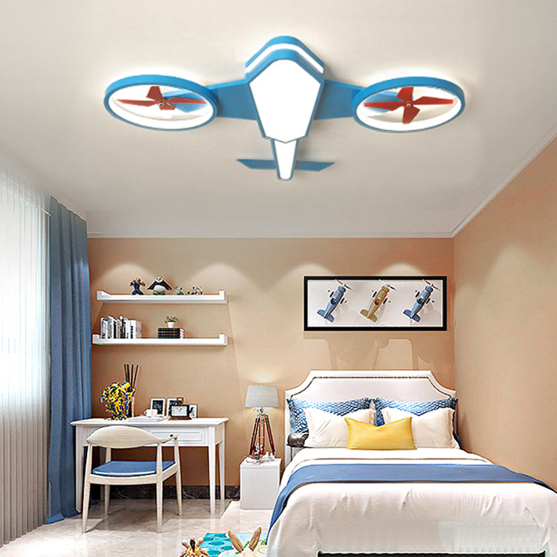 Acrylic Propeller Plane Ceiling Lamp Theme Park Shop Cartoon LED Flush ...