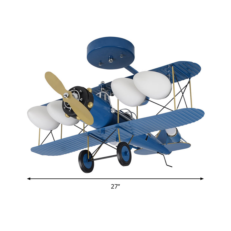 Modern Vivid Airplane Chandelier 4 Lights Metallic Suspension Light for ...