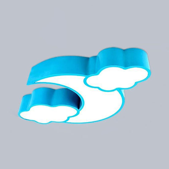 Acrylic Cloud-Themed Ceiling Light Cartoon Flush Mount Ceiling Light ...