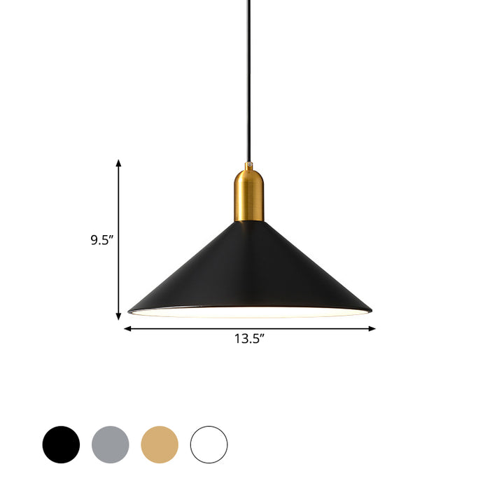 Metal Conical Drop Lamp Industrial 1 Head Dining Room Pendant Lighting ...