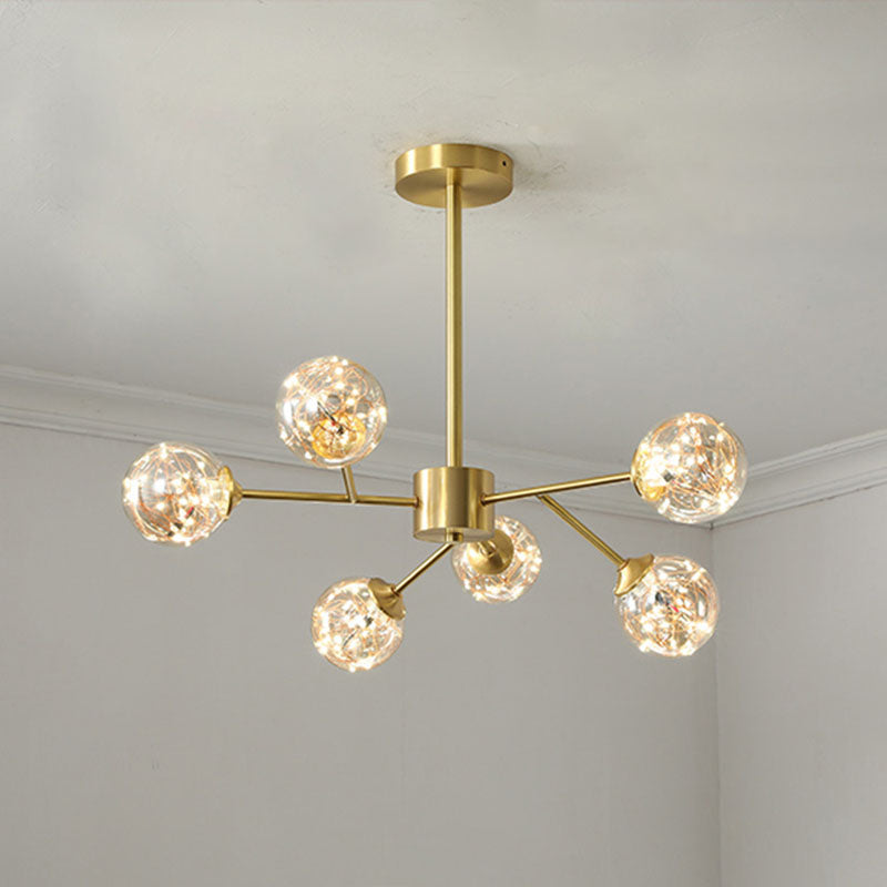 Starburst Pendulum Light Minimalist Metal Living Room LED Chandelier ...