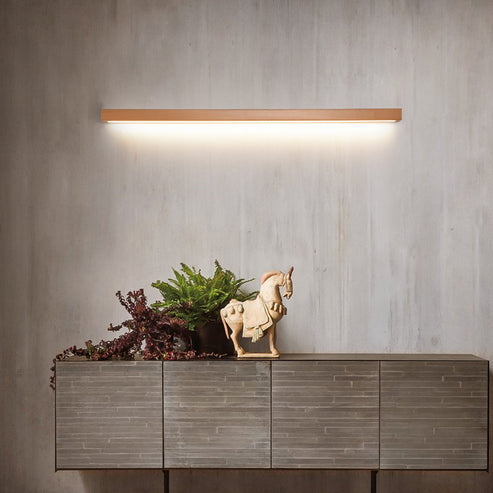 Contemporary Linear Shaped Wall Light Wooden Living Room LED Wall ...