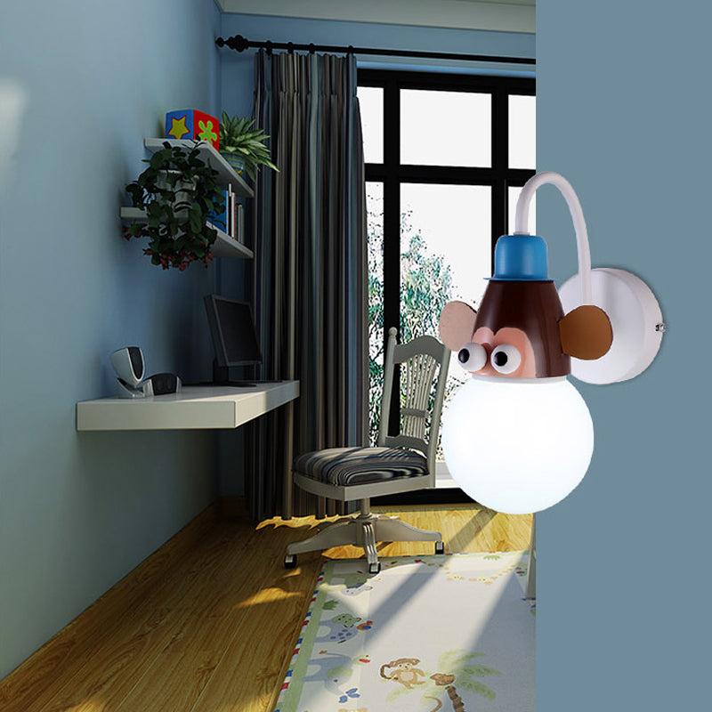 Metal Animal Face Wall Light 1 Head Cartoon Wall Sconce for Kid Bedroom ...