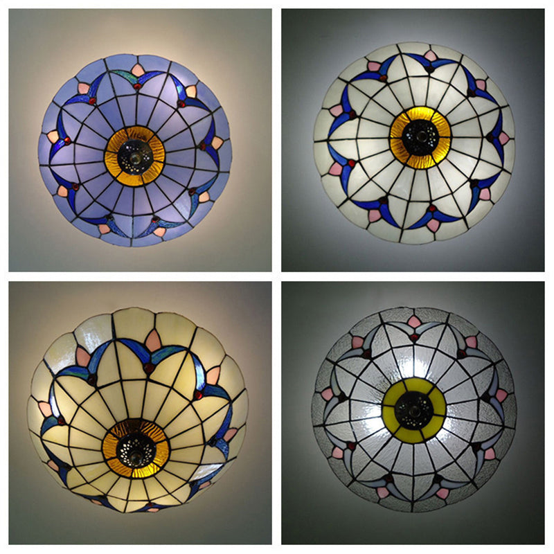 Living Room Ceiling Lights Rustic Style 10"/12" Inch Dome Flush Mount ...