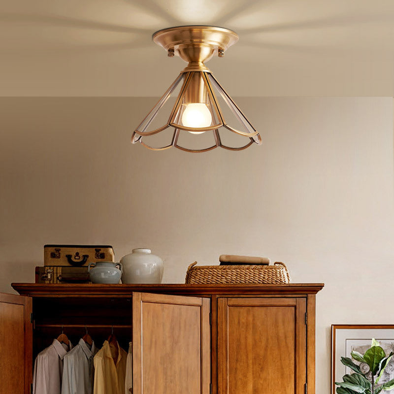 Single-Bulb Flush Mount Lighting Minimalism Scalloped Metal Semi Flush ...