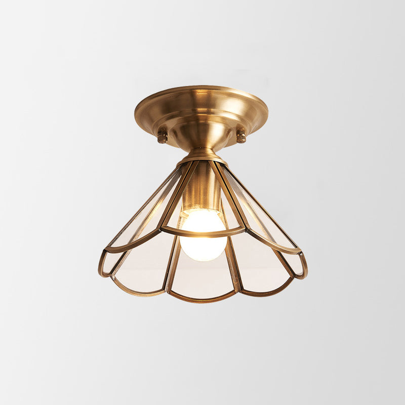 Single-Bulb Flush Mount Lighting Minimalism Scalloped Metal Semi Flush ...
