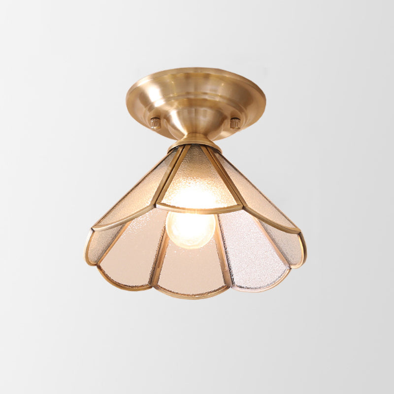 Single-Bulb Flush Mount Lighting Minimalism Scalloped Metal Semi Flush ...