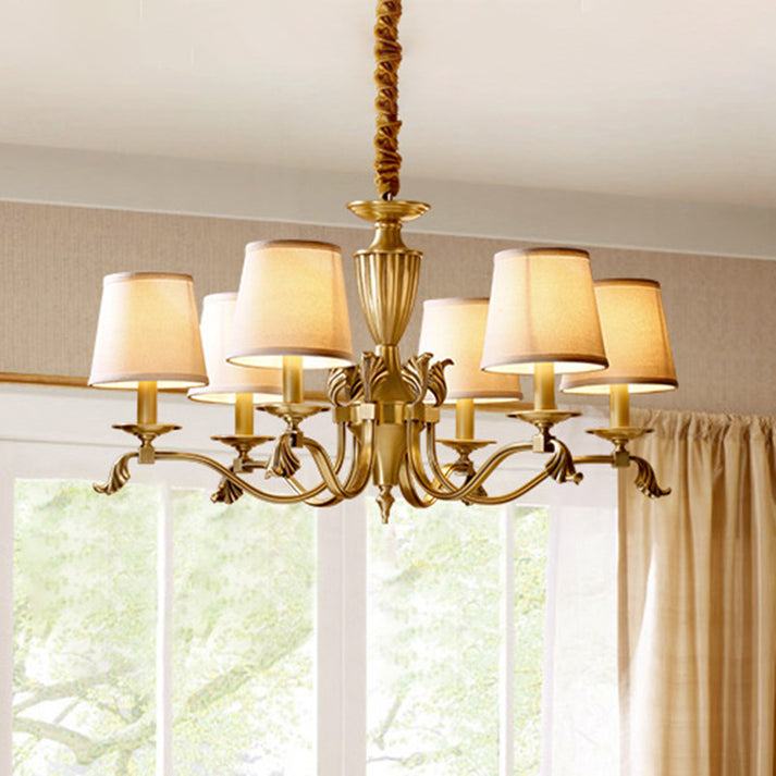 Brass Candelabra Ceiling Lighting Modern Metallic Chandelier Light ...