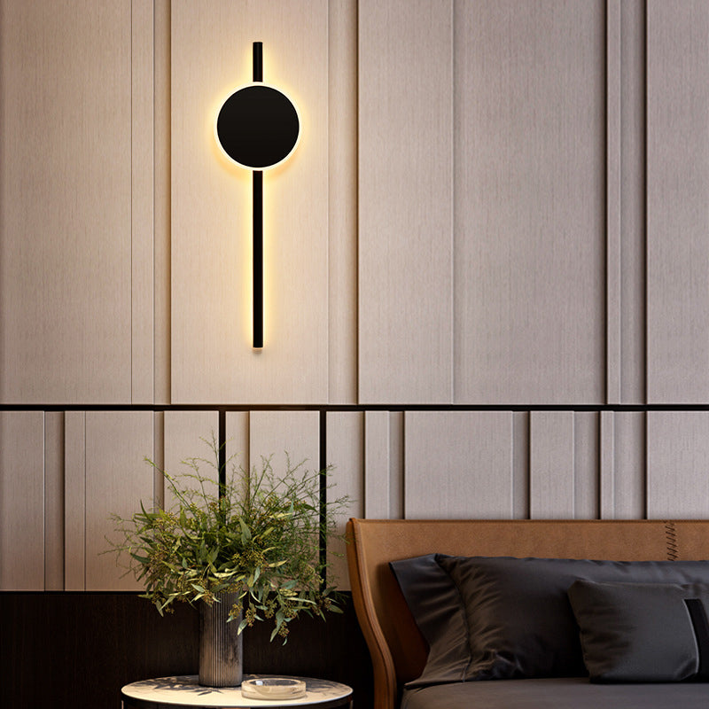 Black Hour Hand Wall Sconce Light Minimalist Metal LED Wall Mount ...