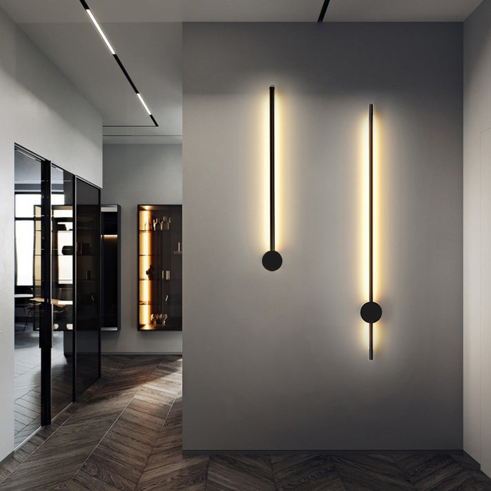 Slim Tube Shaped Sconce Lighting Contemporary Metal Living Room LED ...