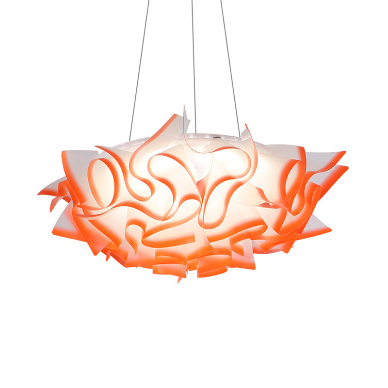 Flower Design Pendant Light Art Deco Acrylic 1 Light Pink/Orange/Blue ...