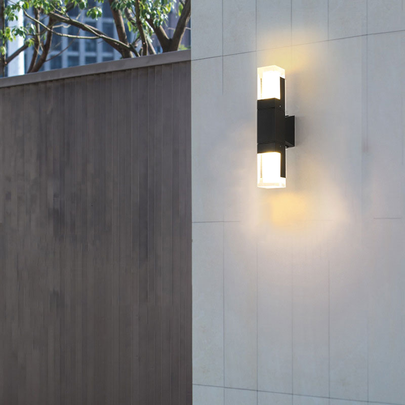 Rectangle Shaped Outdoor Sconce Lighting Acrylic Modern LED Wall Light ...