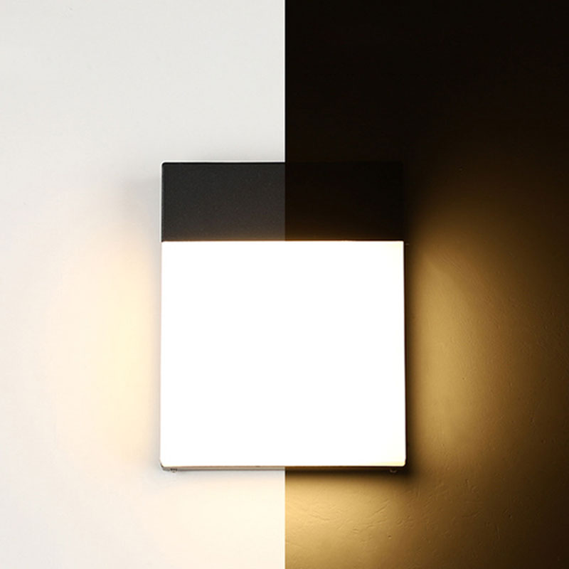 Black Rectangle Sconce Lighting Modern Metallic LED Wall Light Fixture ...