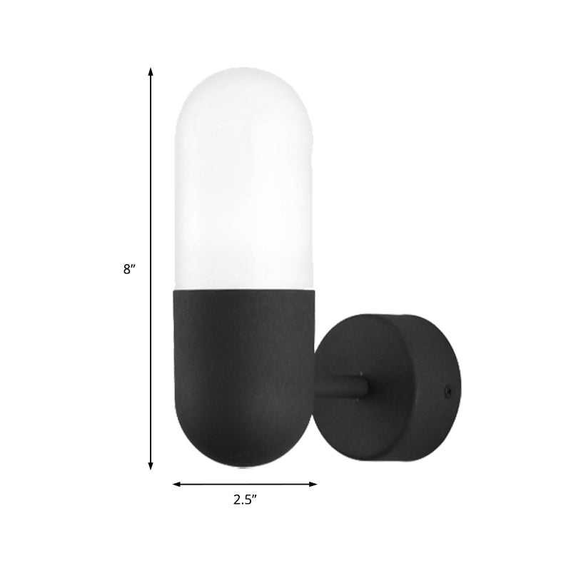 Capsule Metal Wall Sconce Light Postmodern 1 Light Black/Gray/White ...