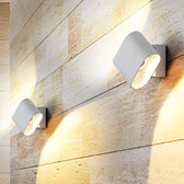 Round Edge Cuboid Wall Sconce Light Simple Metal LED Black/Grey/White ...