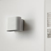 Round Edge Cuboid Wall Sconce Light Simple Metal LED Black/Grey/White ...