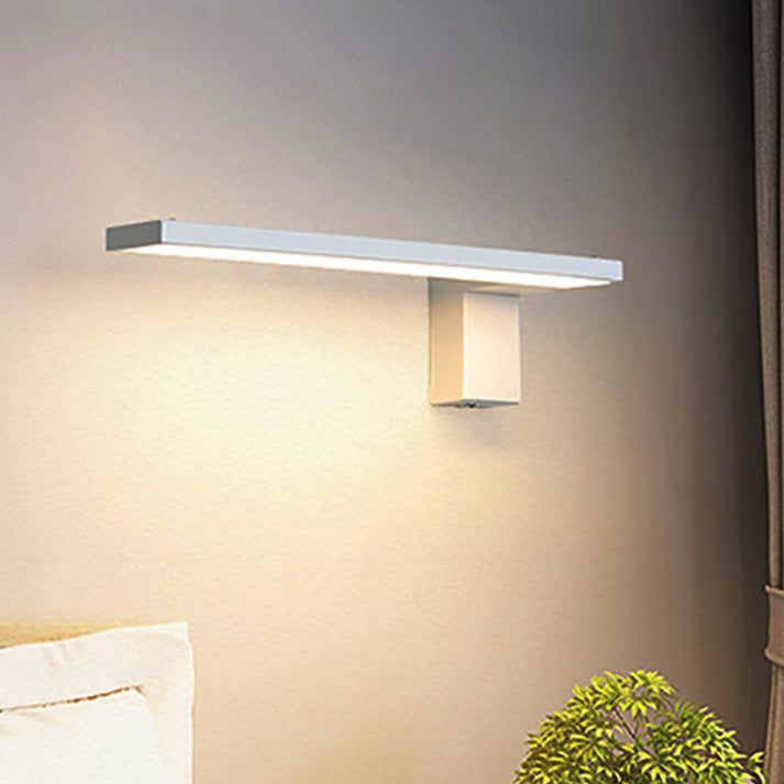 Minimalist Rectangular Wall Mount Light Acrylic White/Black LED Bedside ...