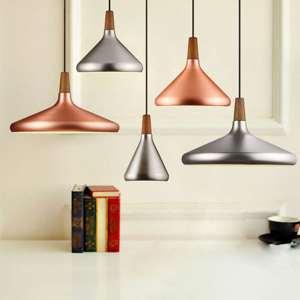 Cone Shade Ceiling Light Simplicity Metallic 1 Head Dining Room Pendant ...