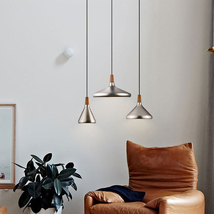 Cone Shade Ceiling Light Simplicity Metallic 1 Head Dining Room Pendant ...