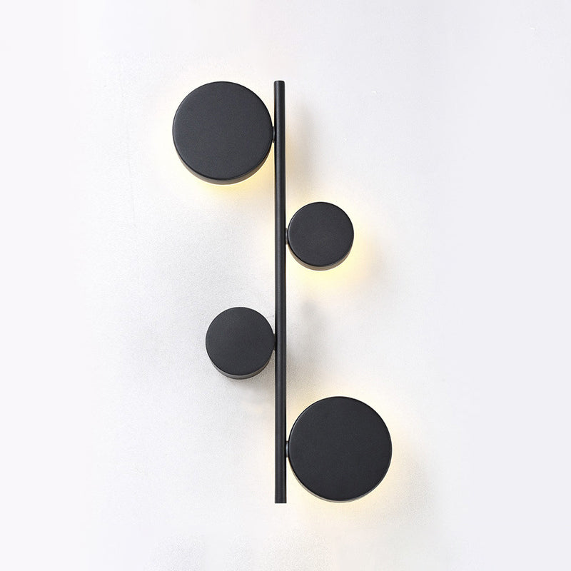 Circle Wall Mount Light Post-Modern Metallic Living Room LED Wall ...