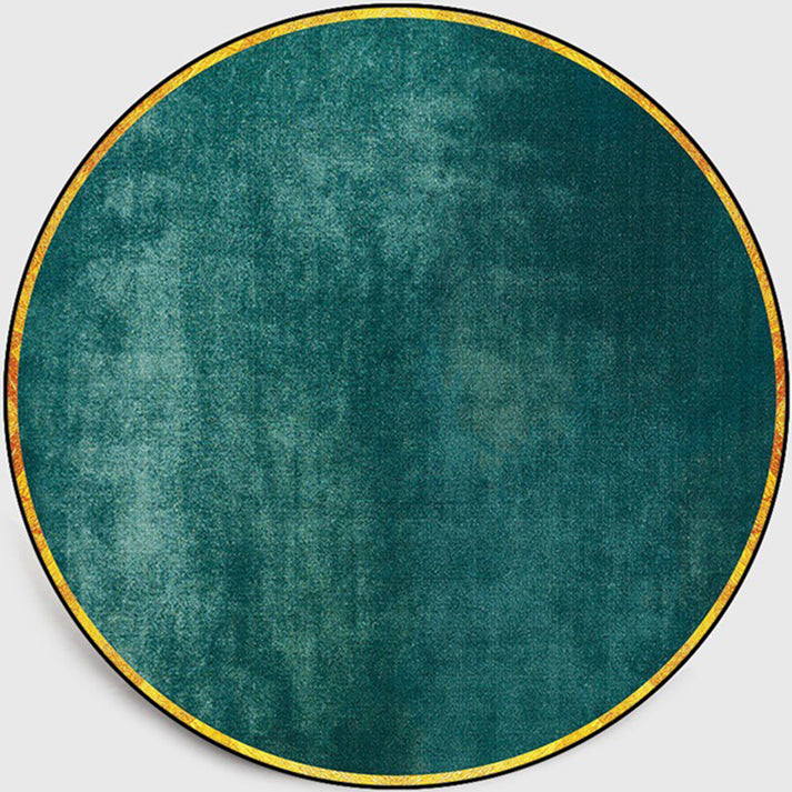 Retro Emerald Green Plain Rug Polypropylene Luxe Carpet Stain Resistant ...