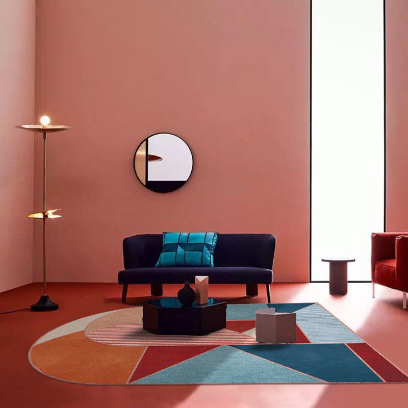 Decorative Multi Color Postmodern Rug Polypropylene Colorblock with ...