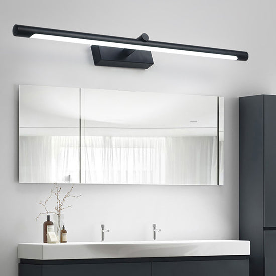Tube Vanity Lighting Modern Metal White/Black Led Vanity Wall Sconce in ...