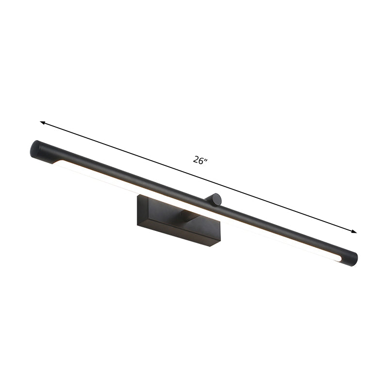 Tube Vanity Lighting Modern Metal White/Black Led Vanity Wall Sconce in ...