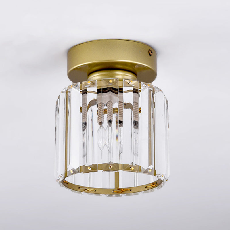 Geometrical Flush Mount Light Simplicity K9 Crystal 1 Bulb Hallway ...