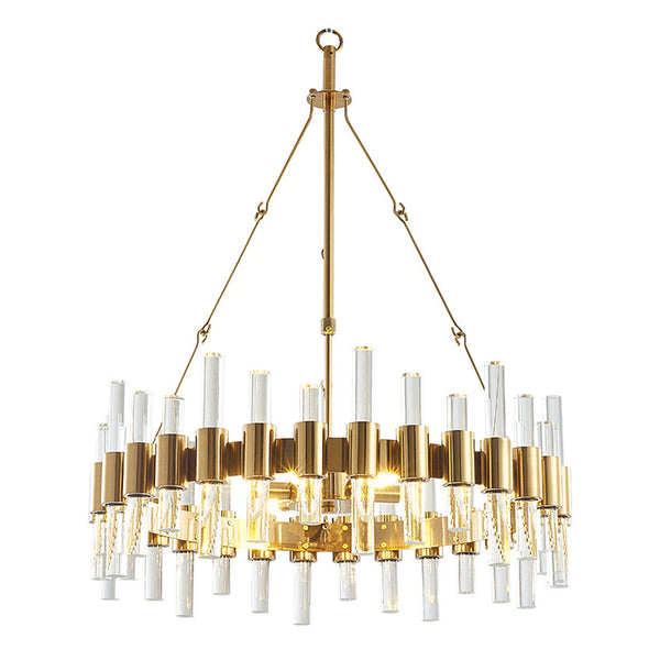 Loop Shaped Chandelier Pendant Light Post-Modern Crystal Rod Gold ...