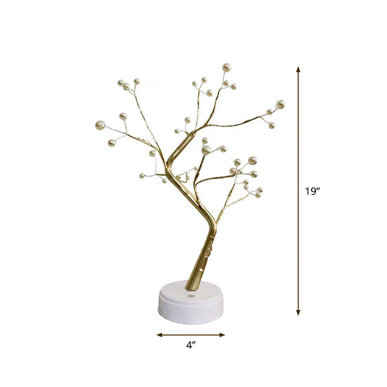 Tree Shaped Living Room LED Table Light Metallic Artistic Nightstand ...