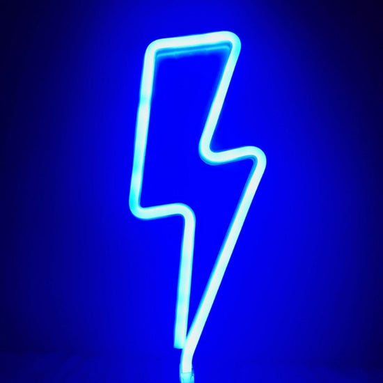 Lightning Bolt LED Table Lighting Artistic Rubber Bedroom Battery ...