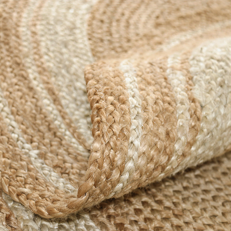 Rustic Dining Room Rug Multicolor Plain Carpet Jute Rope Hand-Braided ...