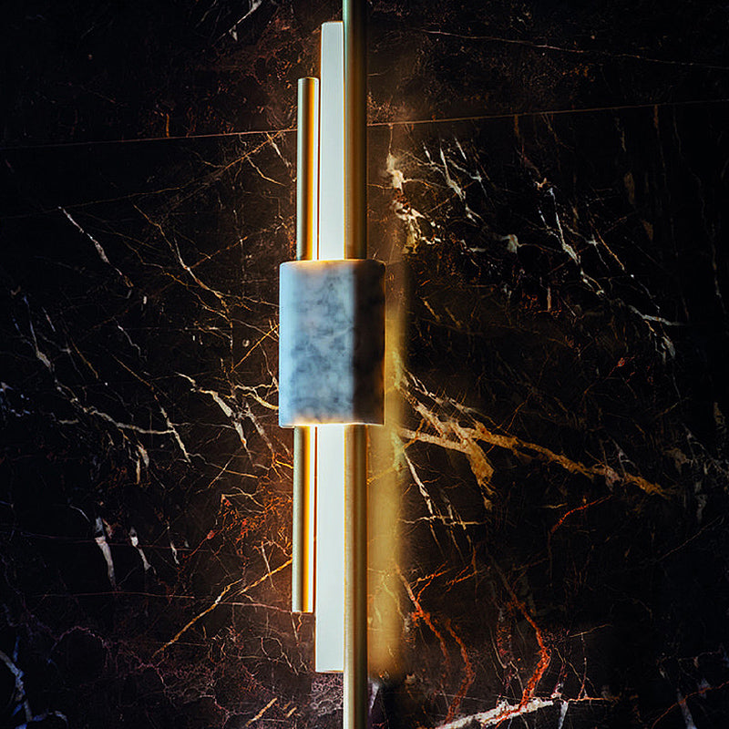 Rectangle Shaped Bedside Sconce Lighting Marble Minimalistic LED Wall ...