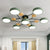 Acrylic Round Shade LED Ceiling Lighting Simplistic 7 Heads Chandelier ...
