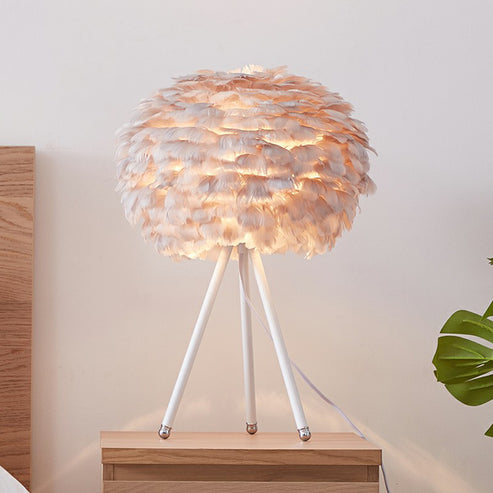 Tripod Girls Bedroom Table Lamp Metallic Single-Bulb Contemporary ...