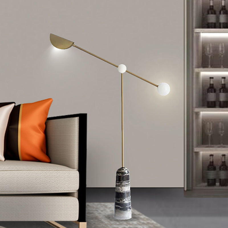 Nordic Style Bell Floor Lamp Marble Living Room LED Standing Lighting ...