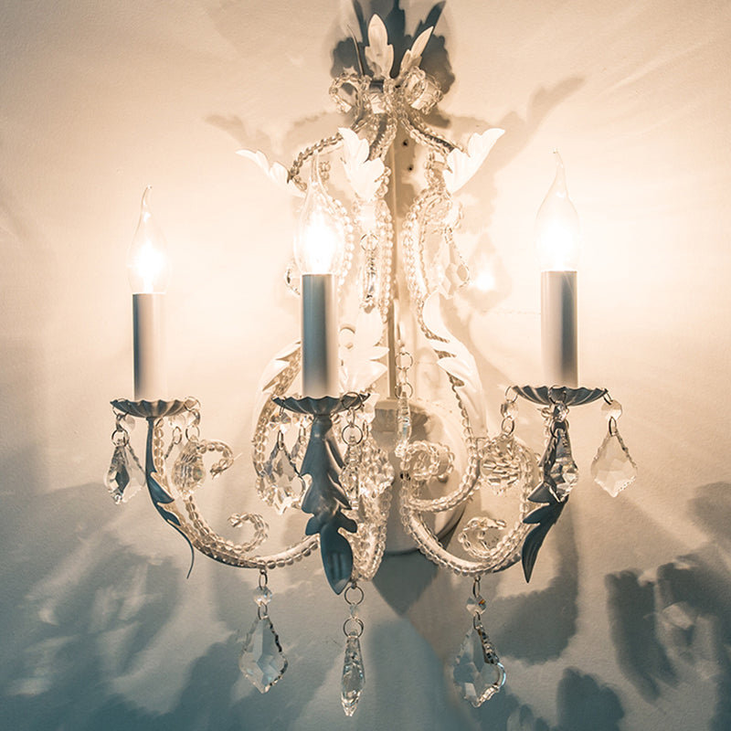 Traditional Candlestick Wall Mount Light 3 Bulbs Metallic Wall Light ...