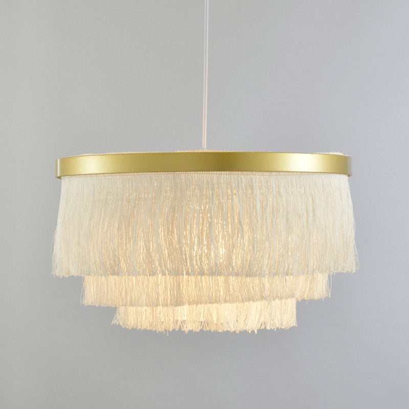 Fringe Gold Ceiling Light Layered 1-Light Minimalism Hanging Lamp for ...