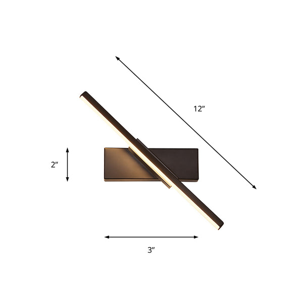 Rotatable Acrylic Linear LED Sconce Light Simplicity Black/White Wall ...