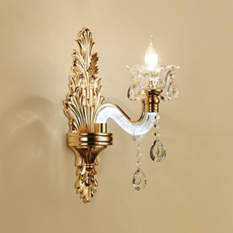 Flower Textured Glass Wall Light Antique Living Room Wall Lighting ...