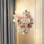Pink Ruffle Floral Chandelier Light Retro Opaque Glass Living Room ...