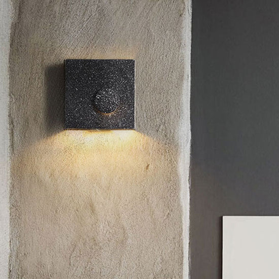 Nordic Style Square Shaped LED Wall Sconce Light Cement Bedroom Wall ...