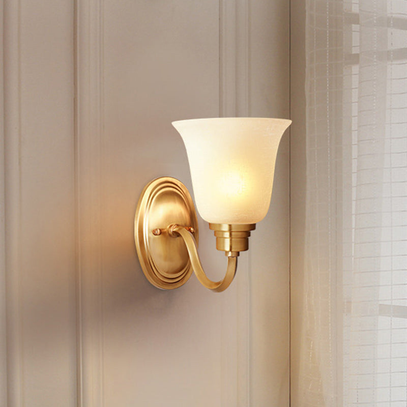 Traditional Shaded Wall Mount Lighting Single-Bulb Glass Wall Light ...